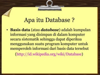 Database MySql | PPT