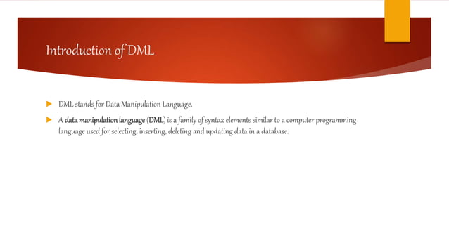DDL And DML | PPTX | Databases | Computer Software and Applications