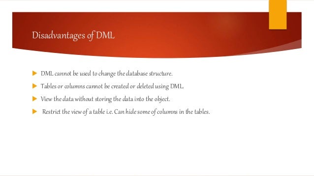 Ddl And Dml