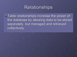 Database Relationships | PPT