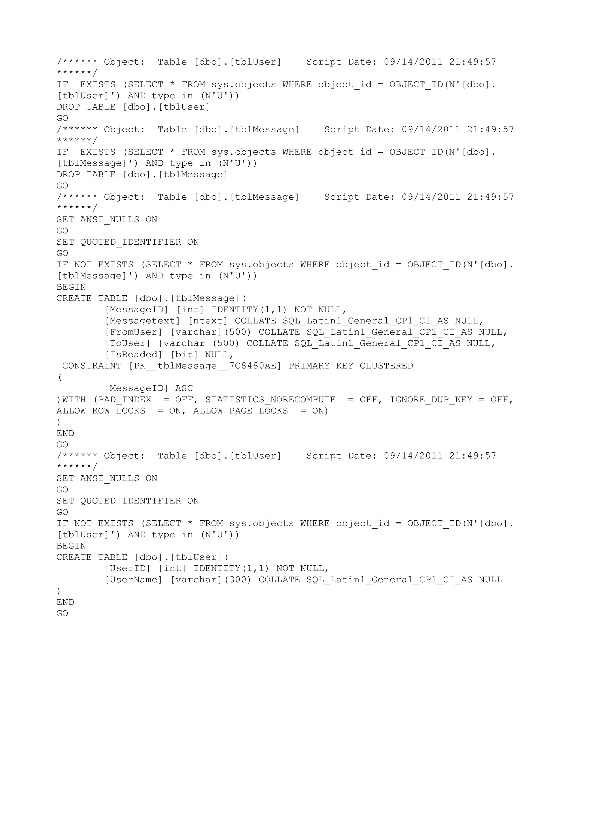 Database Script Pdf
