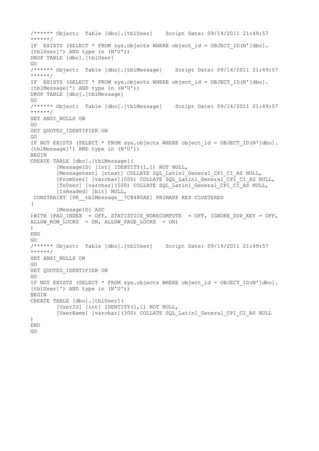 Database script | TXT