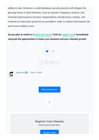 Locking Down Your Data: Best Practices for Database Security | PDF