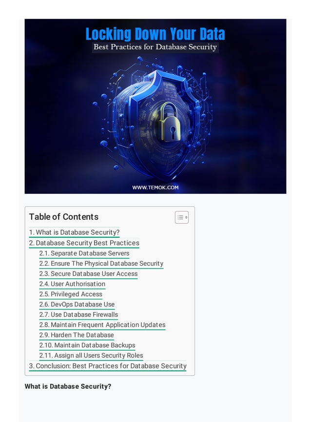 Locking Down Your Data: Best Practices for Database Security | PDF Locking Down Your Data: Best Practices for Database Security | PDF