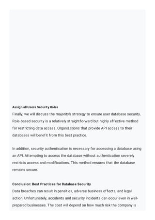 Locking Down Your Data: Best Practices for Database Security | PDF