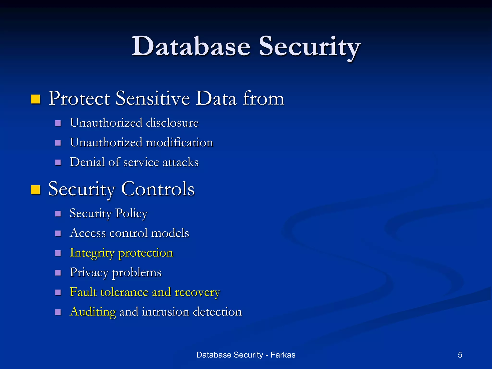 Database Security Designppt Databases Computer Software And Applications
