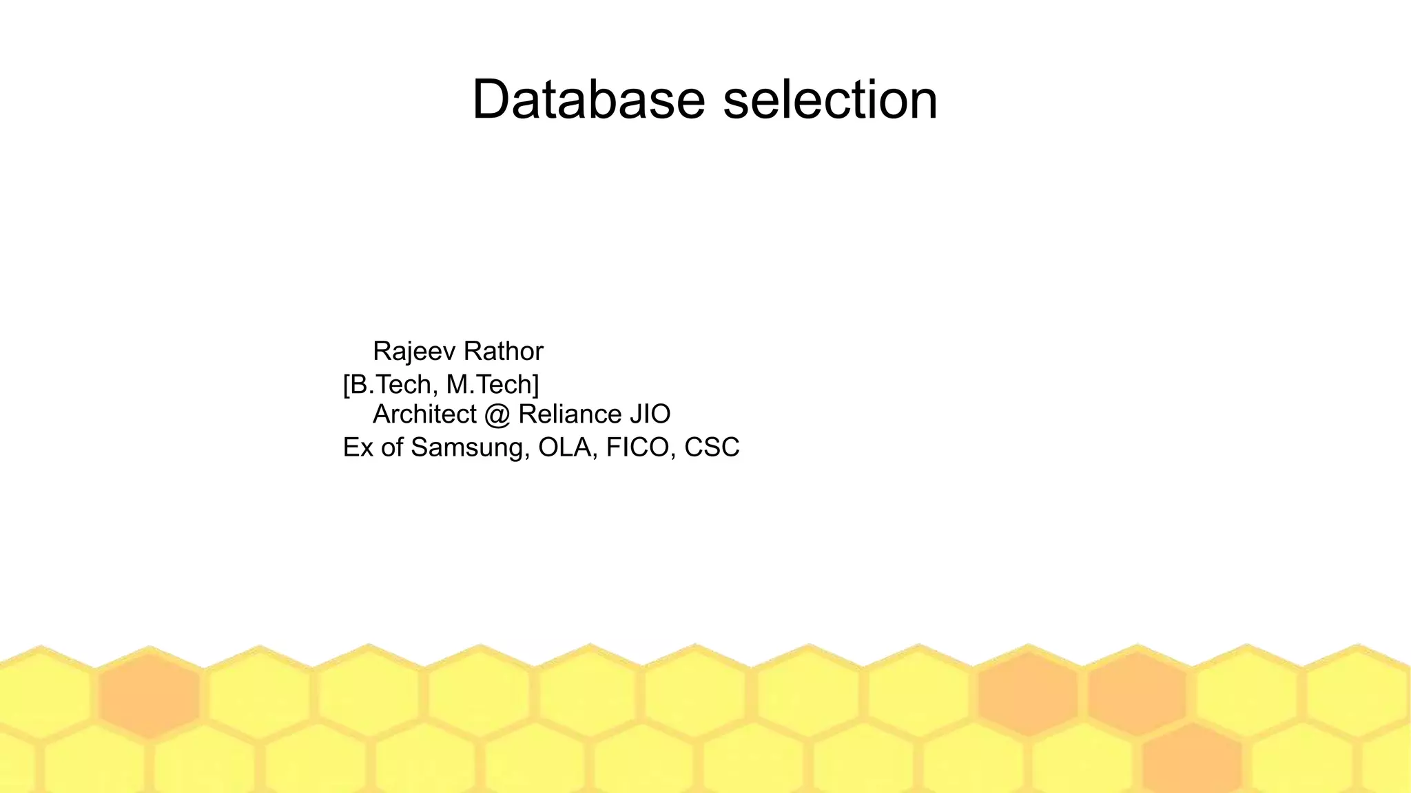 Database Selection Ppt