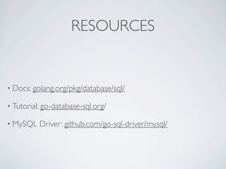 Go database/sql | PPT