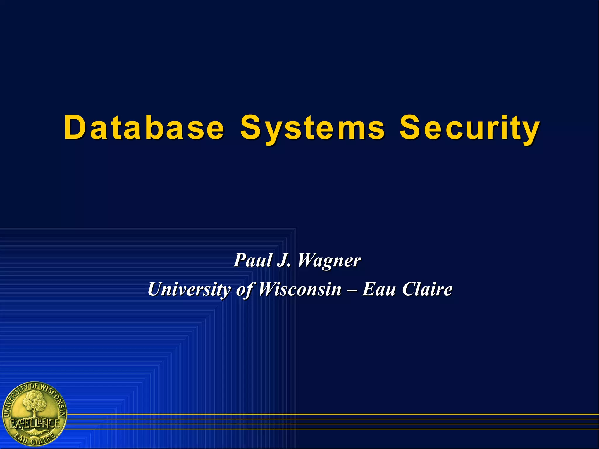 Database Systems Security Ppt Databases Computer Software And Applications