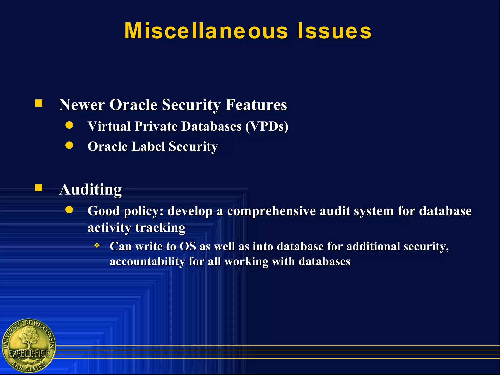 Database Systems Security Ppt Databases Computer Software And Applications