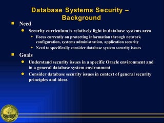 Database Systems Security | PPT