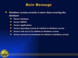 Database Systems Security | PPT