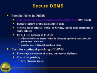 Database Systems Security | PPT