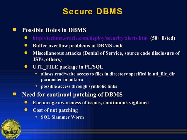 Database Systems Security | PPT