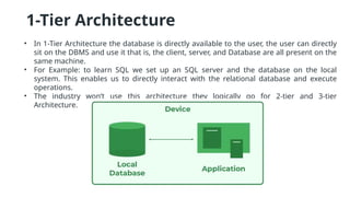 Database 1 tier, 2 tier, 3 tier architectures.pptx