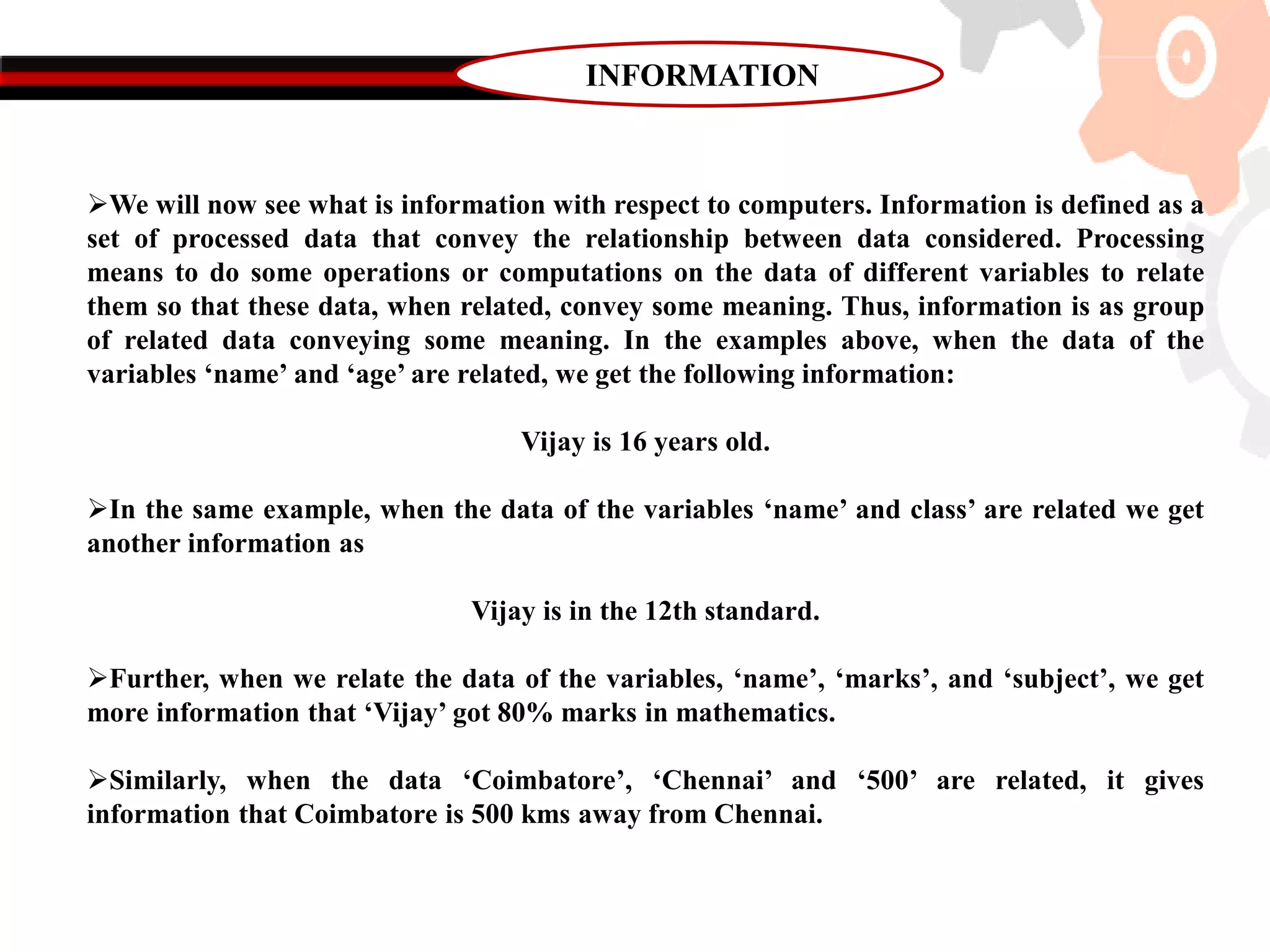 Data and Information - R.D.Sivakumar | PPT