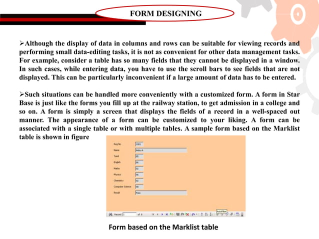 Working with Star Office Base - R.D.Sivakumar | PPTX