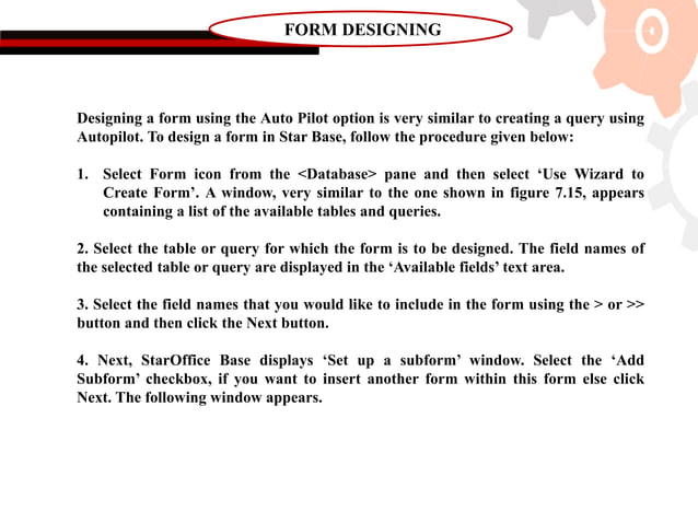 Working with Star Office Base - R.D.Sivakumar | PPTX