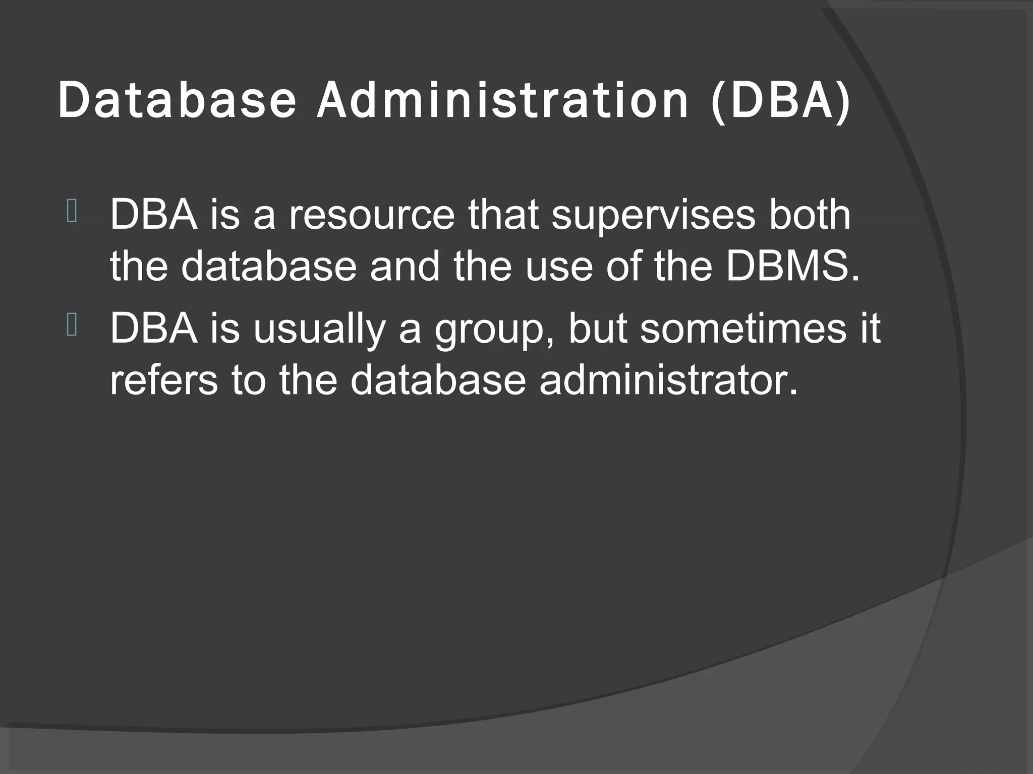 Database admiistration | PPT