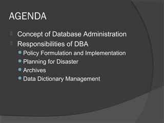 Database admiistration | PPT