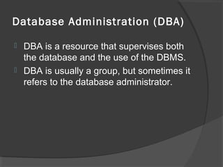 Database admiistration | PPT