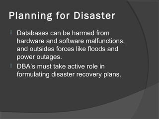 Database admiistration | PPT