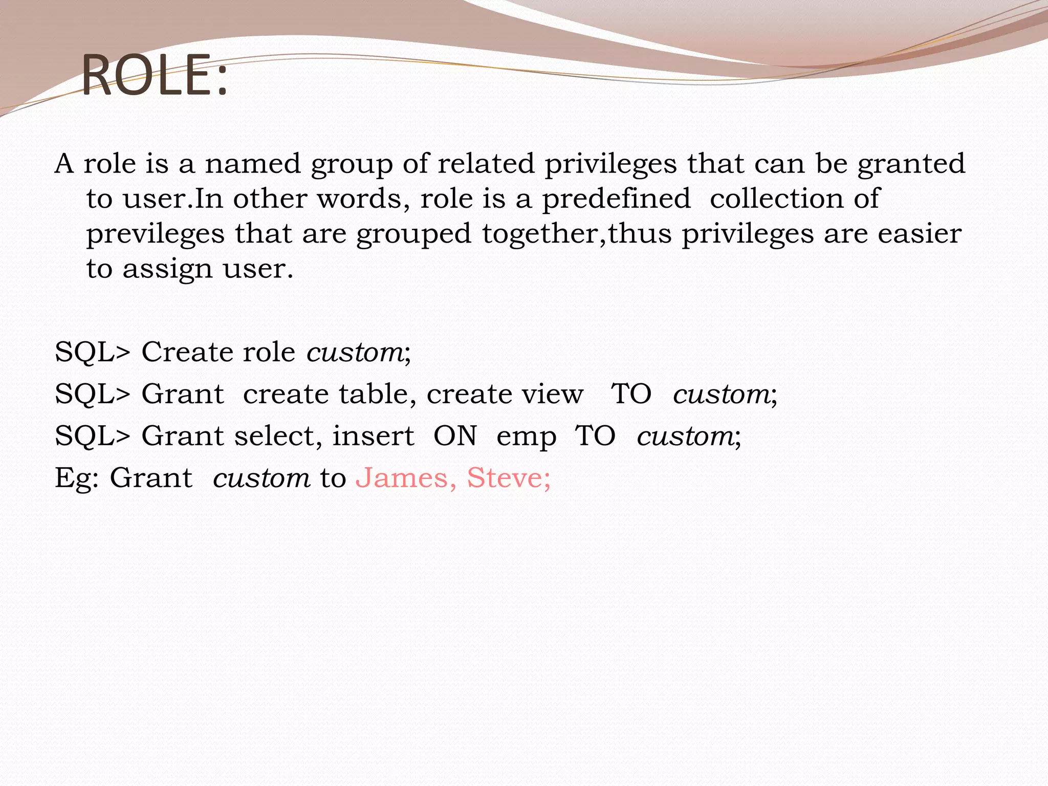Database administration | PPT