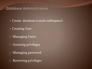 Database administration | PPT