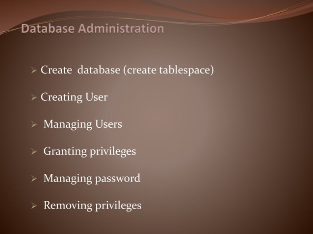 Database administration | PPT