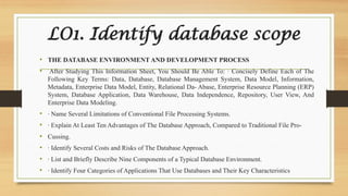 DATABASE ADMINISTRATION: Identify Physical Database Requirements | PPT