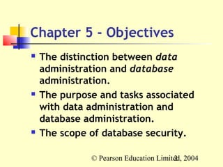 Database administration and security | PPT