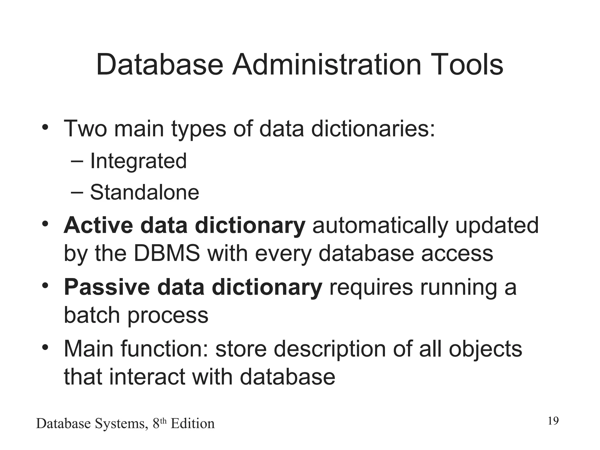 Database administration and security | PPT