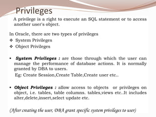 Database administration commands | PPT