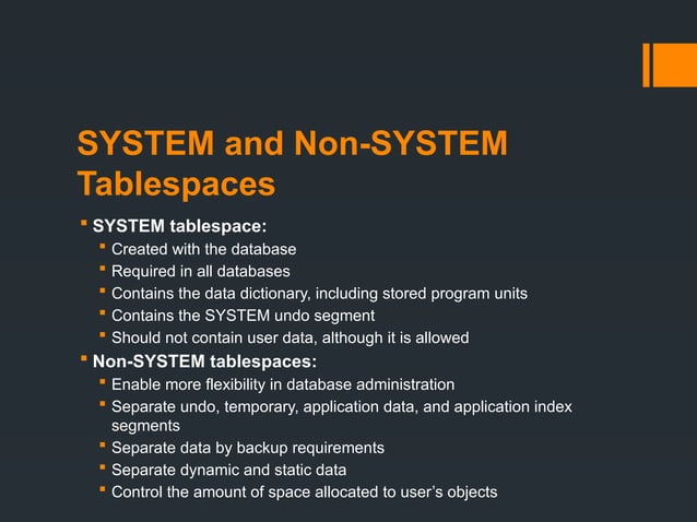 tablespaces and datafiles in database administration | PPT