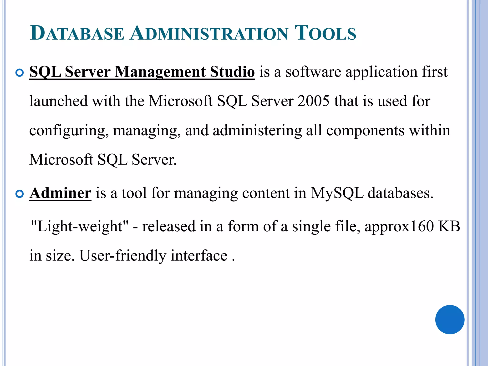 Database administrator | PPTX