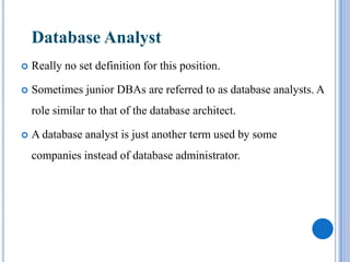 Database administrator | PPTX