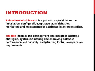 Database Administrator - Job Scope | PPT
