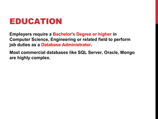 Database Administrator - Job Scope | PPT