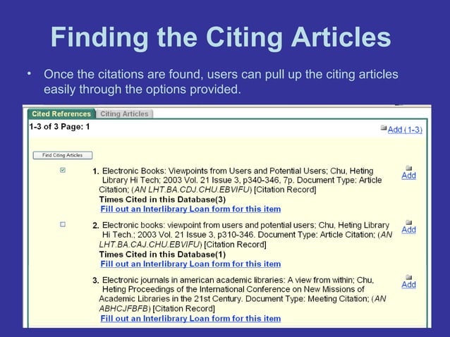 LISTA Database Analysis | PPT