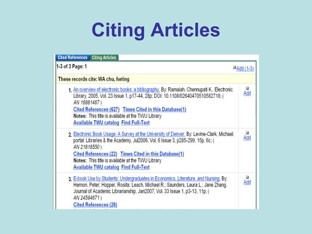 LISTA Database Analysis | PPT