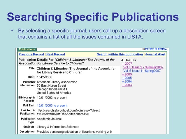 LISTA Database Analysis | PPT