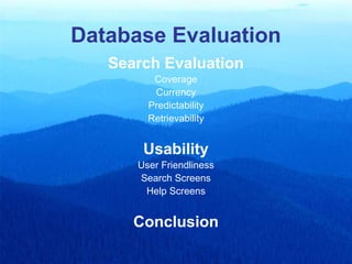 LISTA Database Analysis | PPT