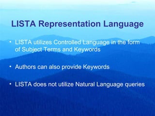 LISTA Database Analysis | PPT
