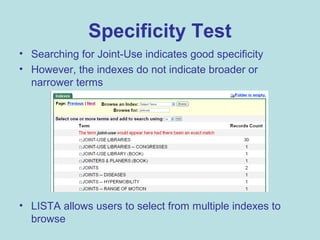 LISTA Database Analysis | PPT