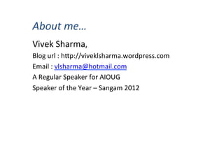 Database and application performance vivek sharma | PDF | Databases | Computer Software and ...