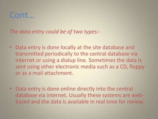 Data base and data entry presentation by mj n somya | PPTX