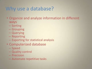 Data base and data entry presentation by mj n somya | PPTX