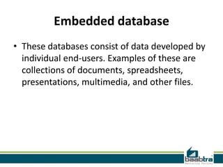 Database and different types of databases available in market | PPTX