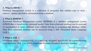 Database and SQL basics | PPTX | Databases | Computer Software and ...