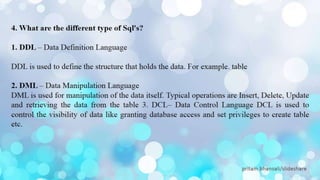 Database and SQL basics | PPTX | Databases | Computer Software and Applications